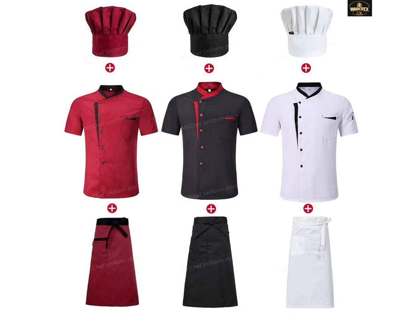 Chef Uniform Set - 3 Piece Cap, Jacket, and Apron for Professionals